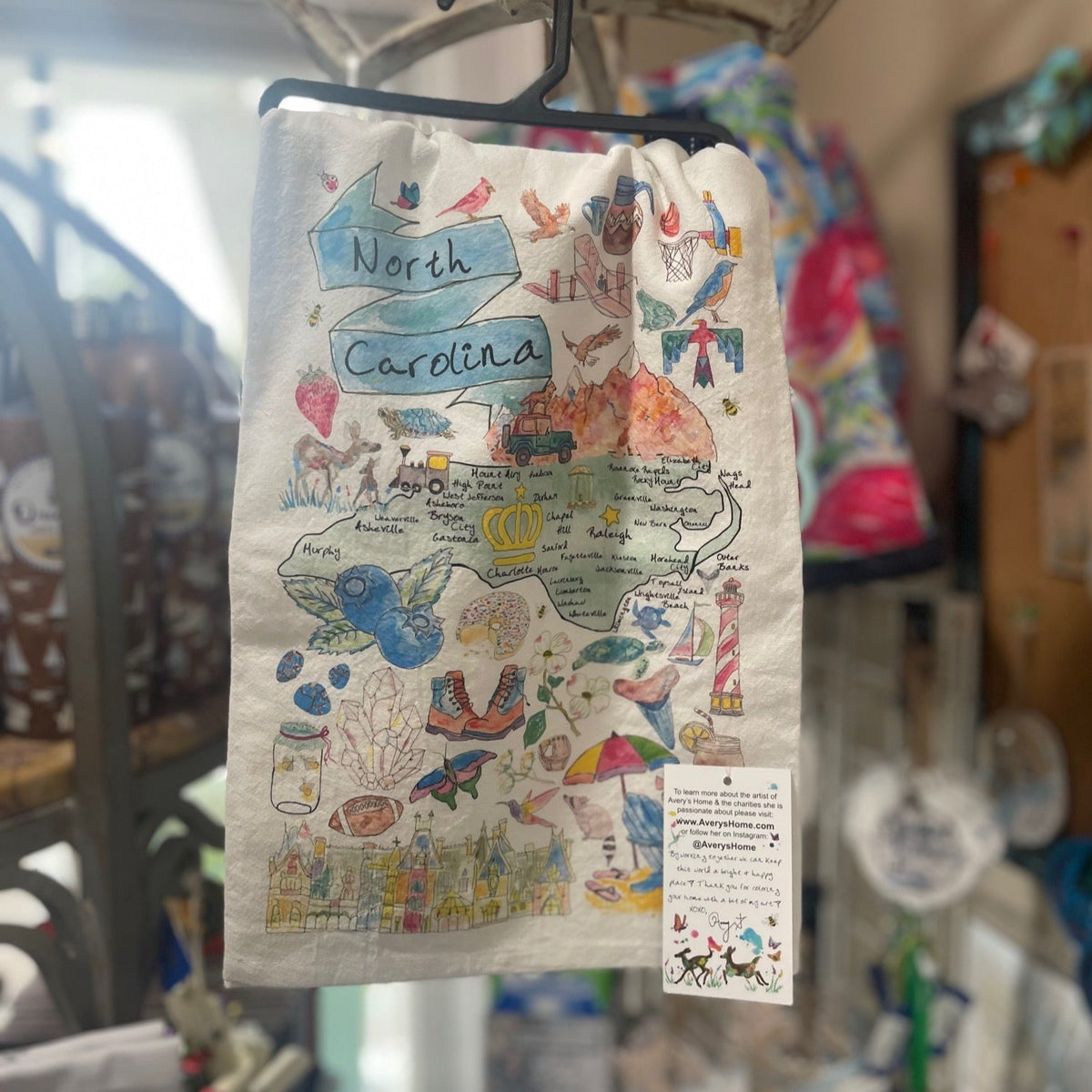 NC State Map Tea Towel – Nautical Wheelers Oriental & New Bern