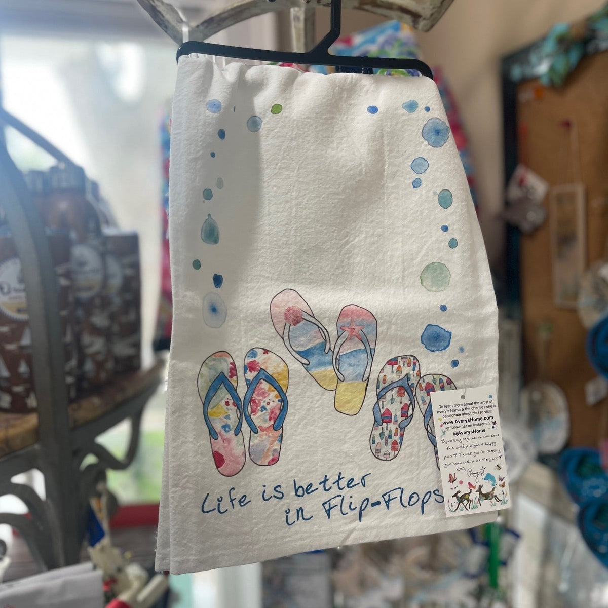 Life Is Better Flip Flips Tea Towel – Nautical Wheelers Oriental & New Bern